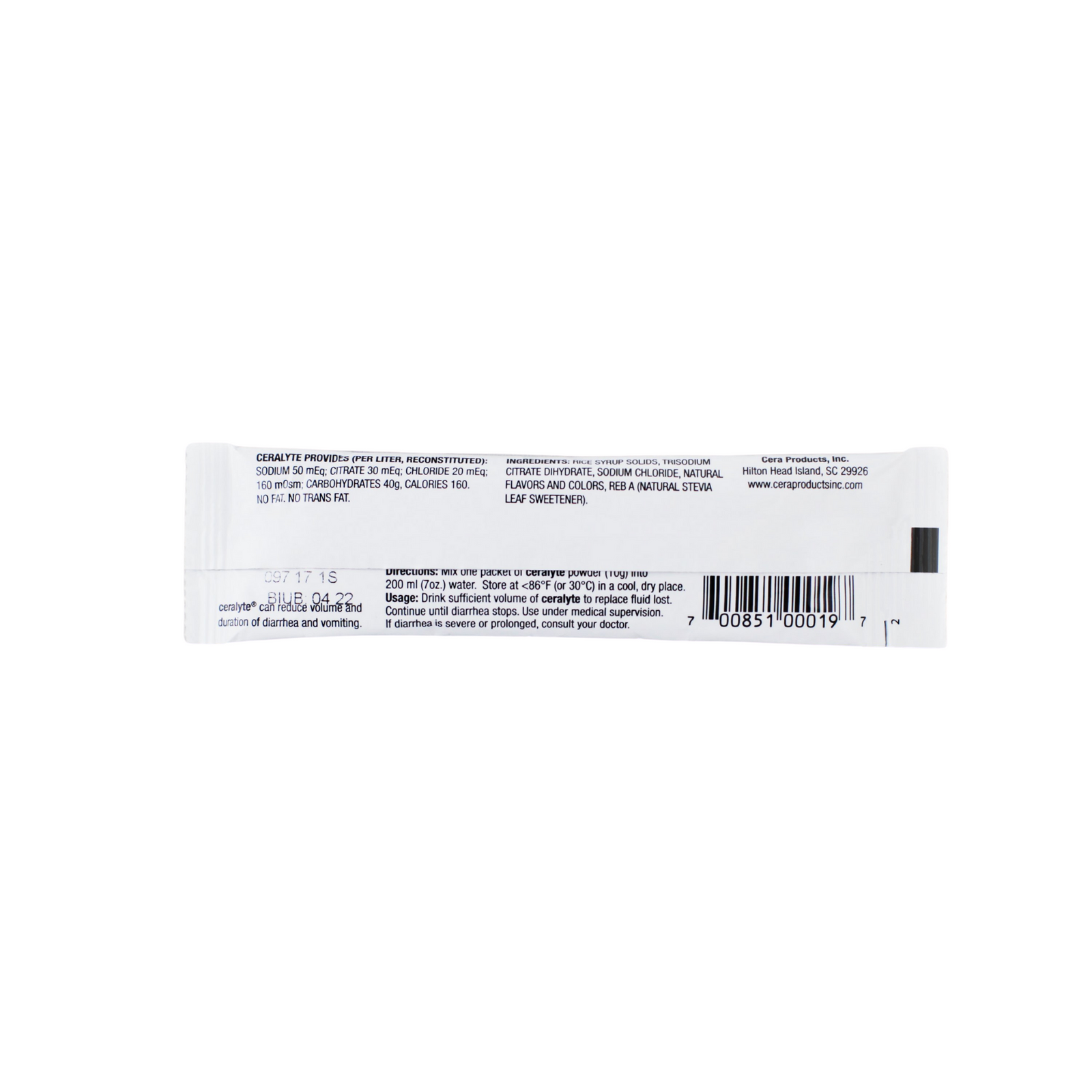 Ceralyte 90 | (50g Packet) Severe Dehydration Powder | All-Natural ORS ...